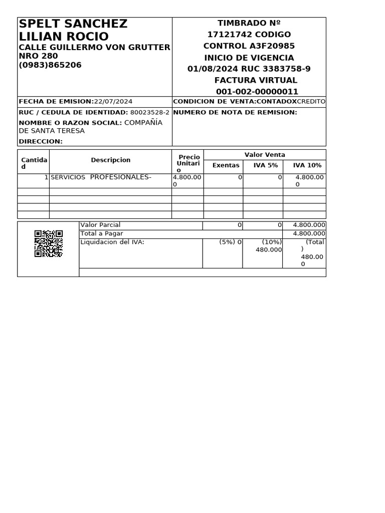 Factura Virtual Word | PDF