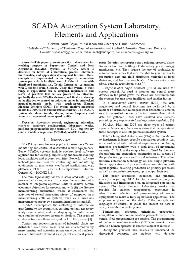 SCADA - Automation - System - Laboratory - Elements - and - Applications - Siemens | PDF ...