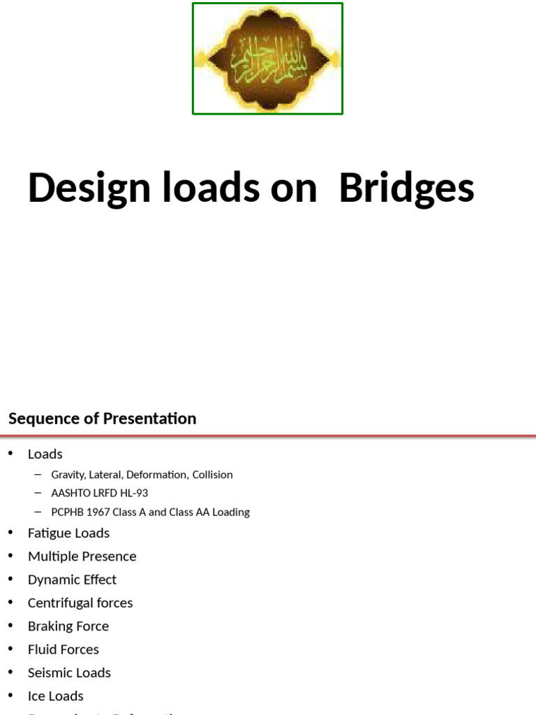 Bridge Design Load Analysis Overview | PDF | Structural Load | Force
