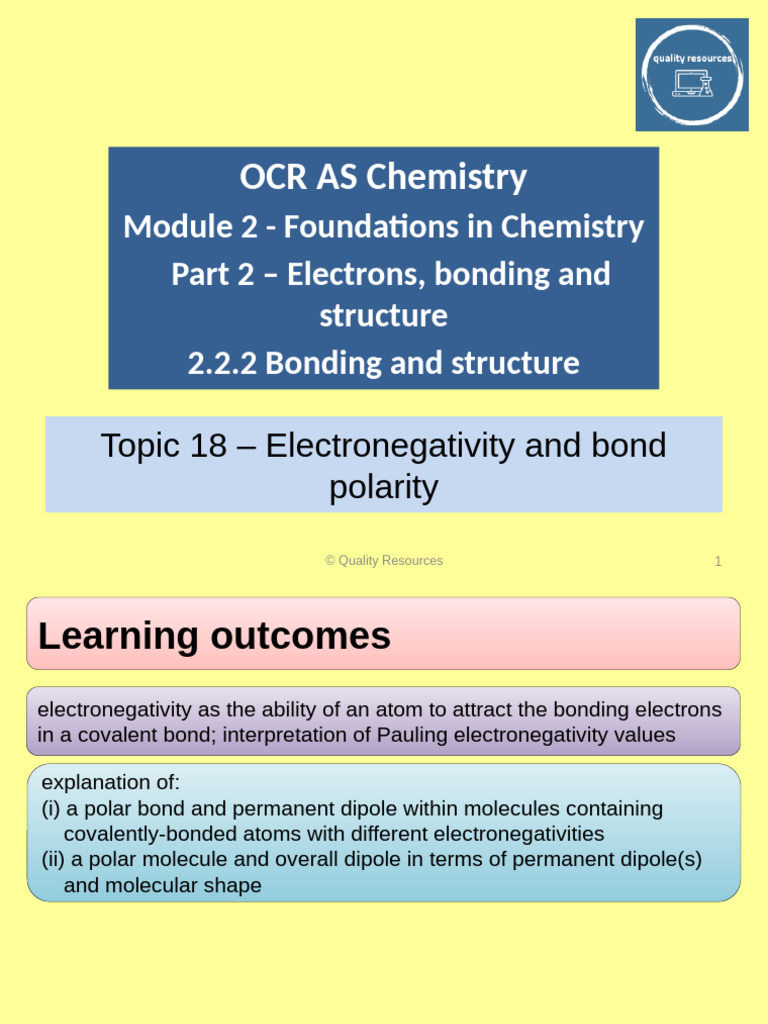 Electronegativity and Bond Polarity Explained | PDF | Chemical Polarity | Chemical Bond