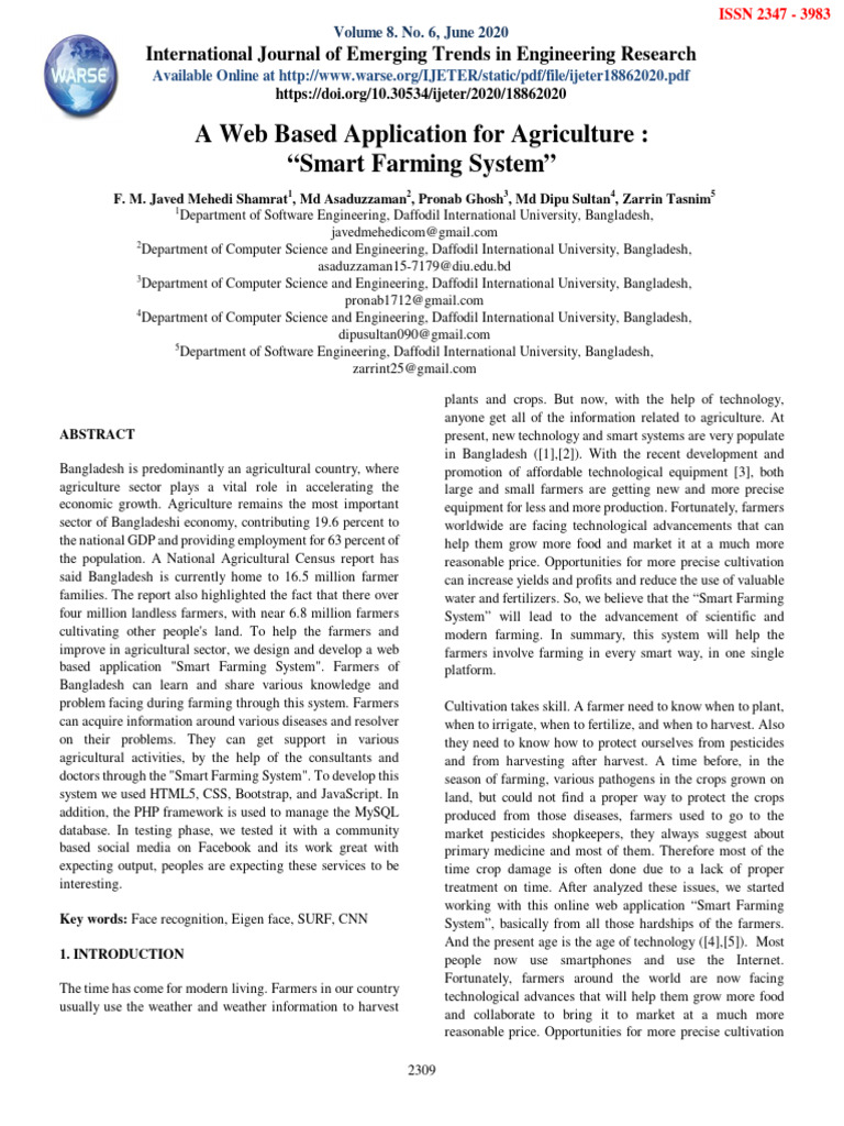 A Web Based Application For Agriculture | PDF | Ajax (Programming ...