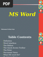 MS WORD Parts and Function | PDF | Microsoft Word | Window (Computing)