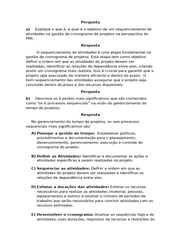 Gerenciamento de Tempo de Projeto | PDF