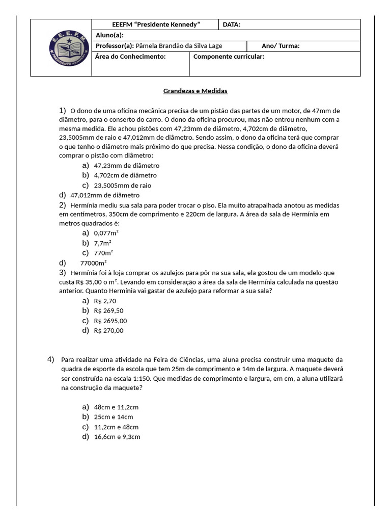 Conversão de medidas | PDF | Polegada | Metro