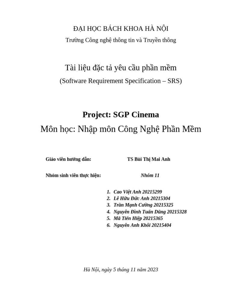 Nhom11 - SRS 1 1 | PDF