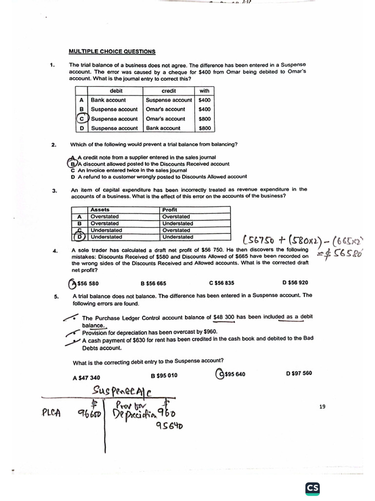 Correction of Errors (MCQS Worksheet) | PDF