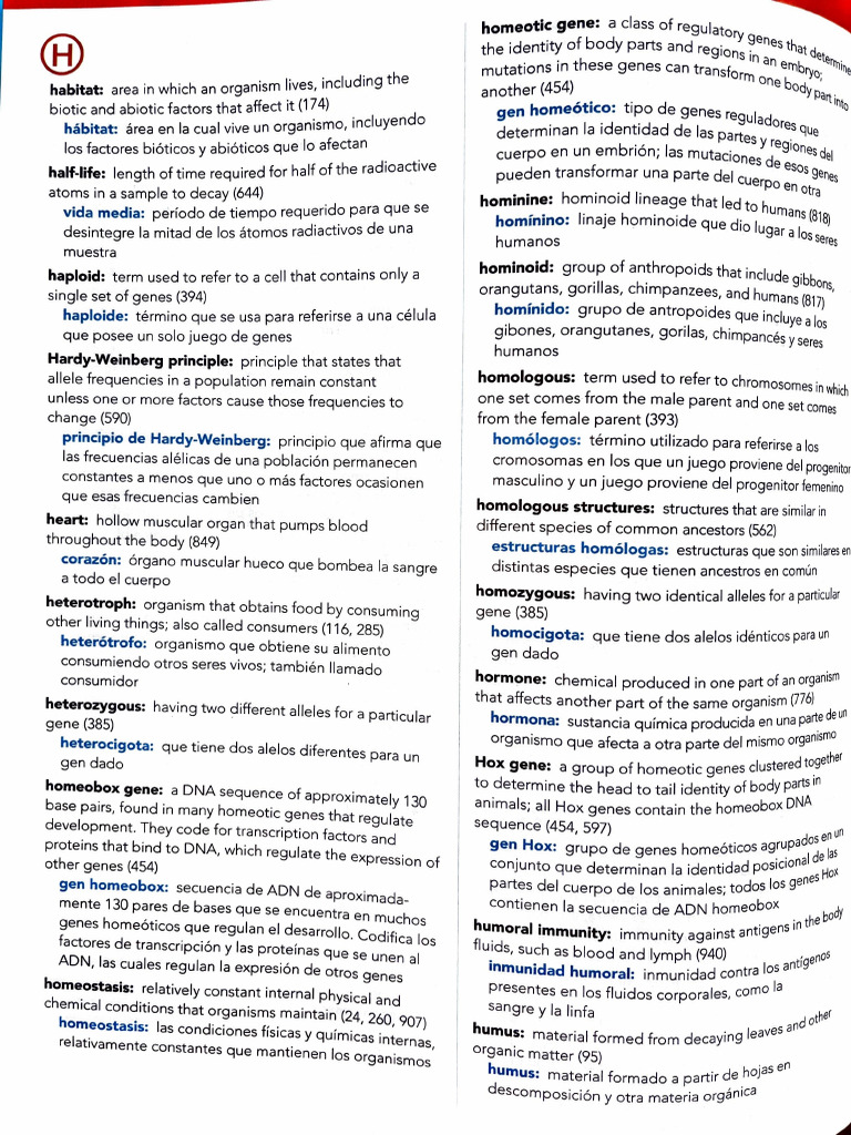 Glosario de Términos Biológicos Esenciales | PDF | Biología | Genética