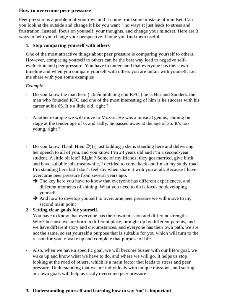 How To Overcome Peer Pressure | PDF | Psychology | Social Psychology