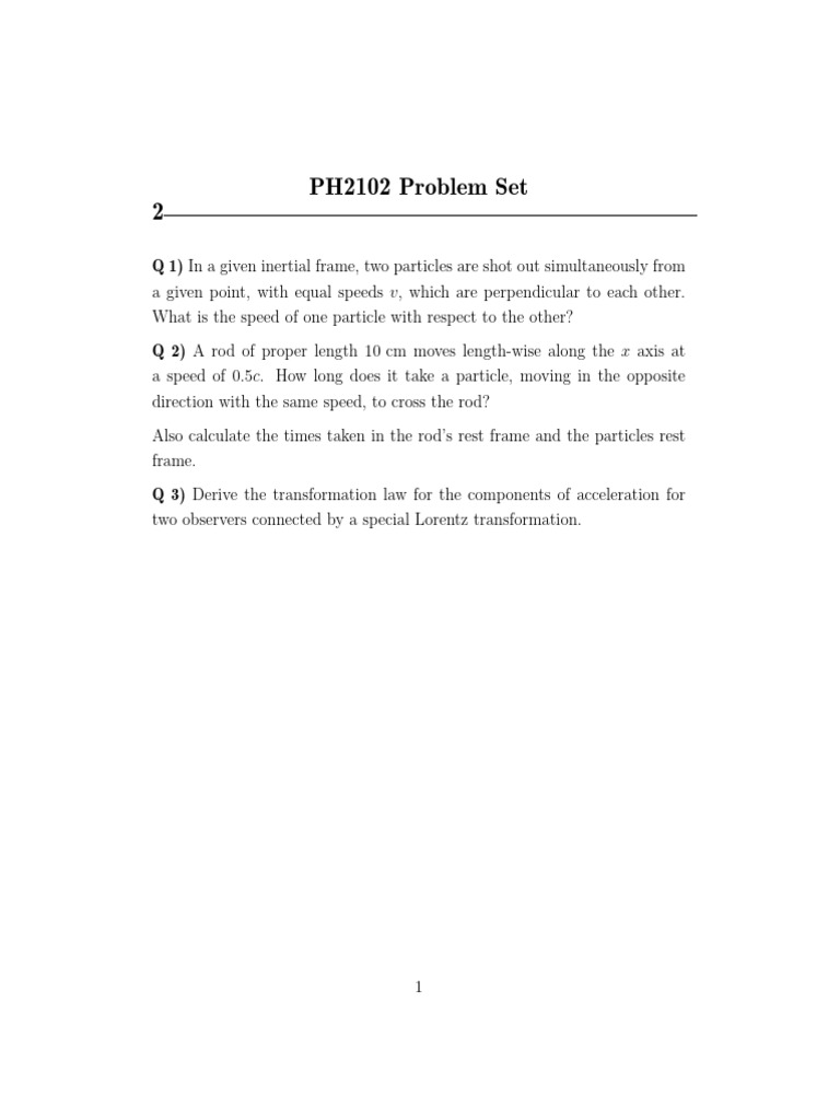 PH2102 Problem Set 2 | PDF | Teaching Methods & Materials | Science & Mathematics