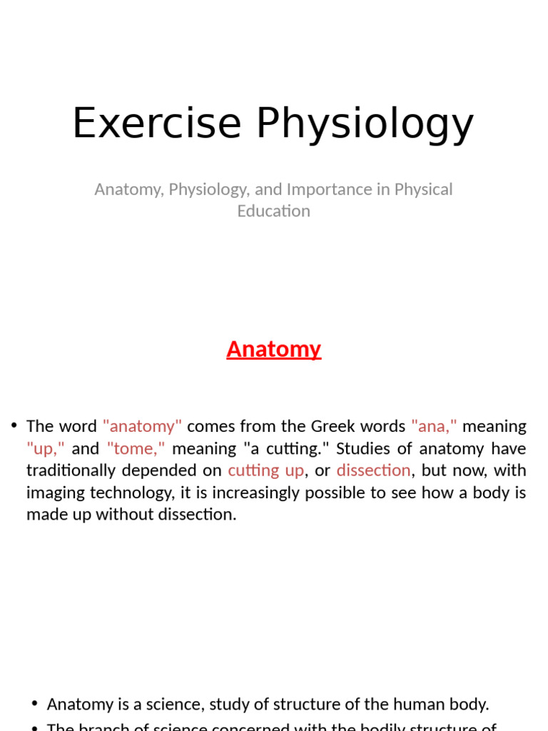 Exercise Physiology in Education | PDF | Anatomy | Metabolism