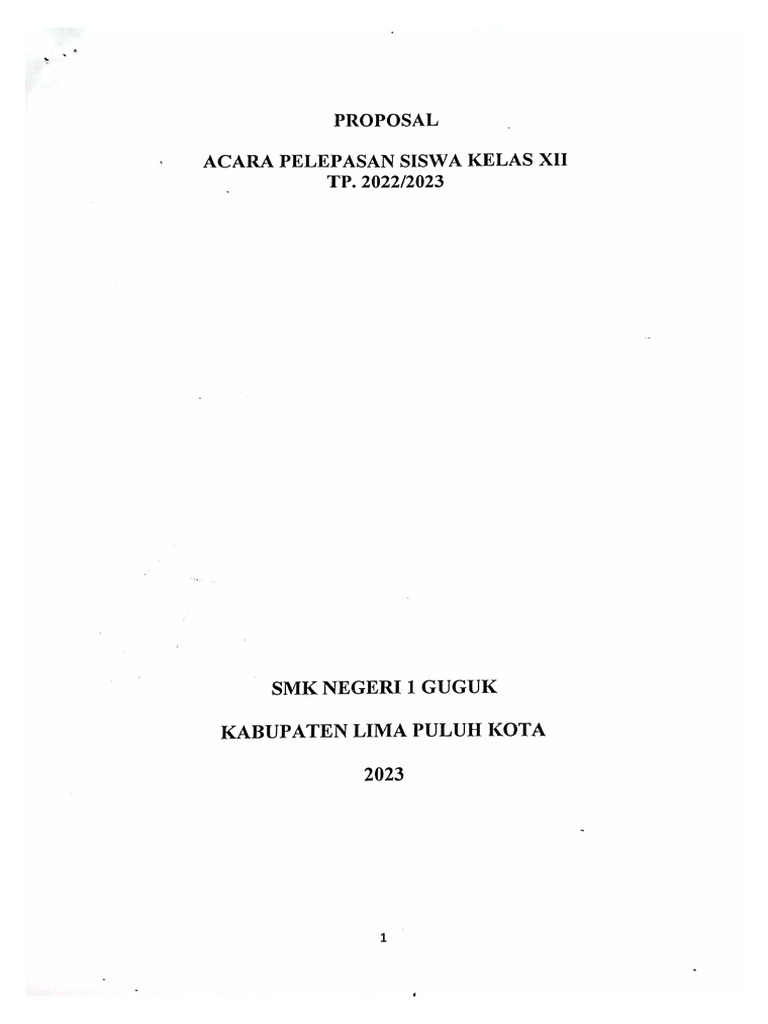 Proposal Acara Pelepasan Siswa Kelas XII TP. 2022-2023 | PDF