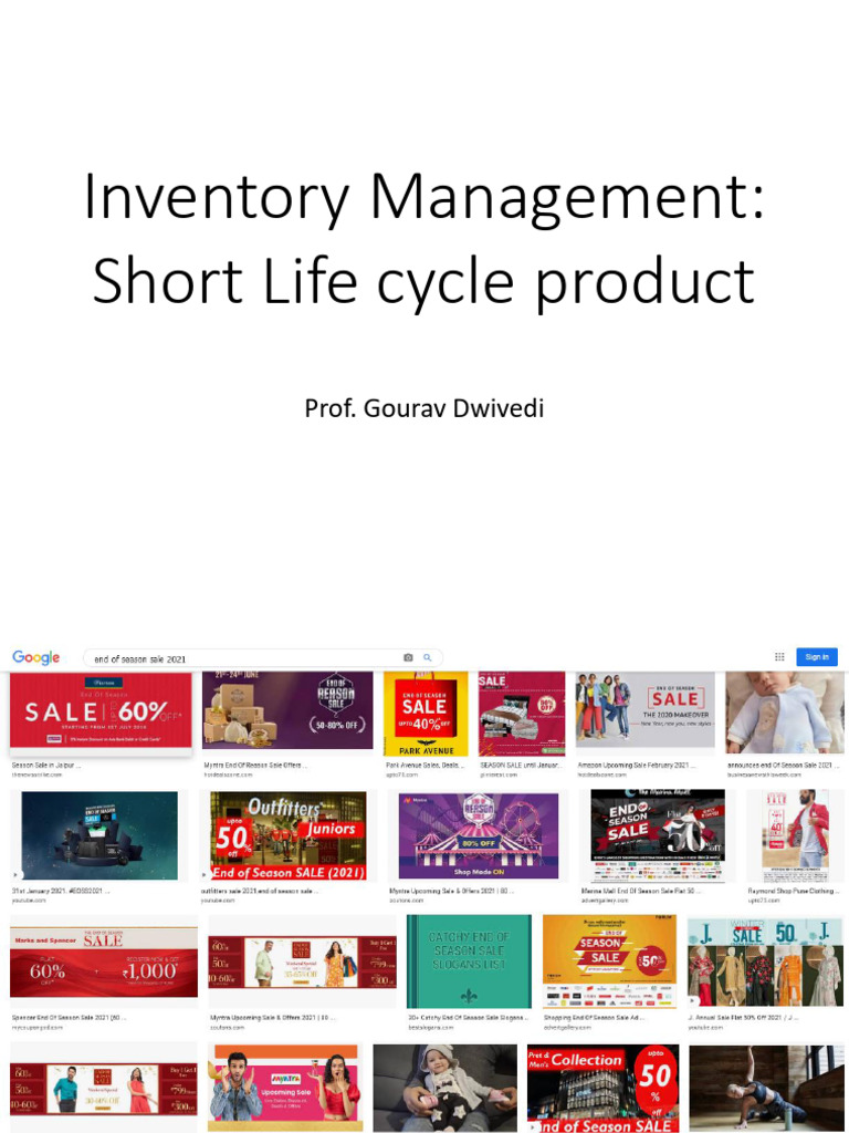 Inventory Management-Short Life Cycle | PDF | Applied Mathematics ...
