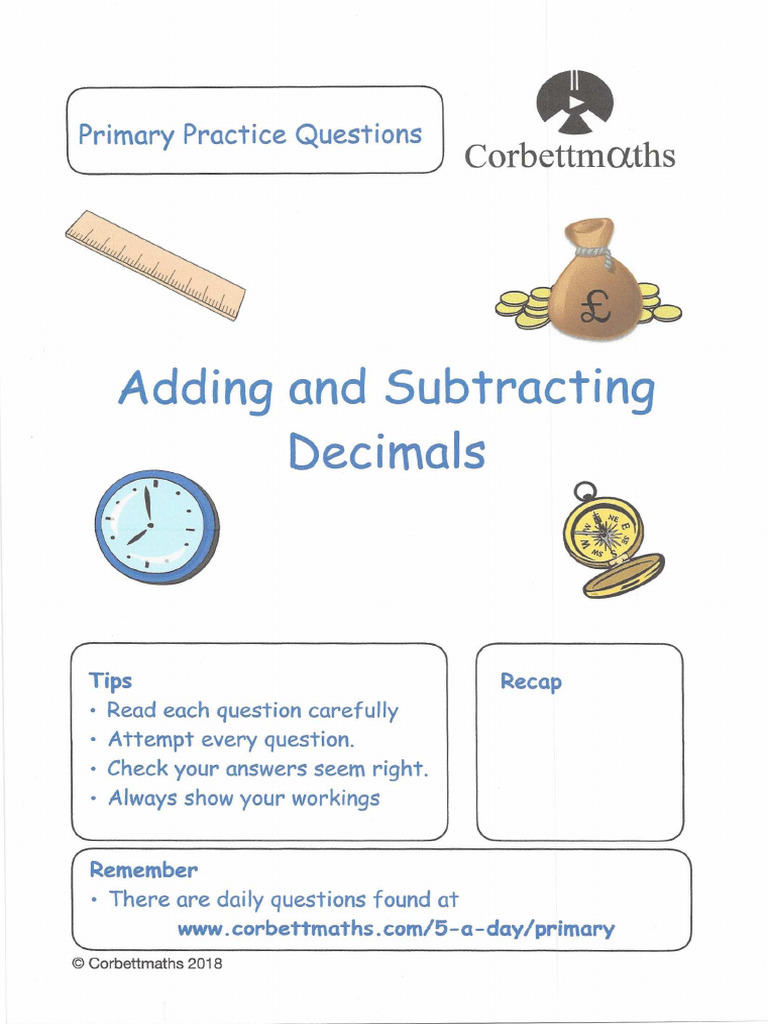 Adding Decimals Answers 1 | PDF