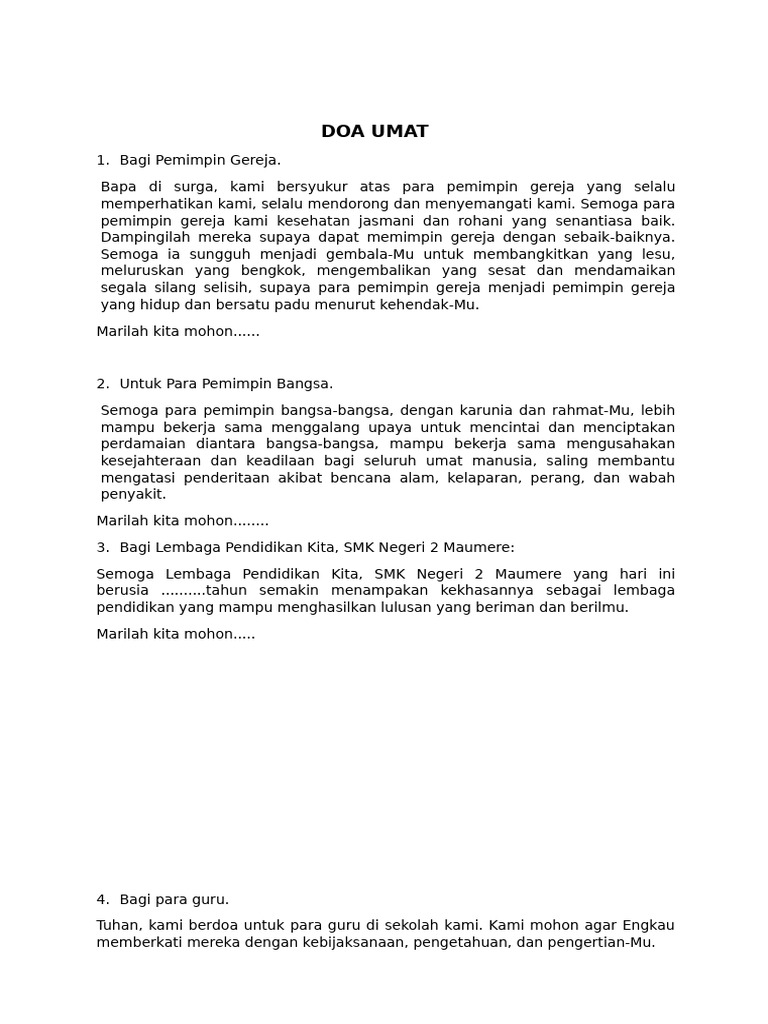 Doa Umat - Sekolah | PDF
