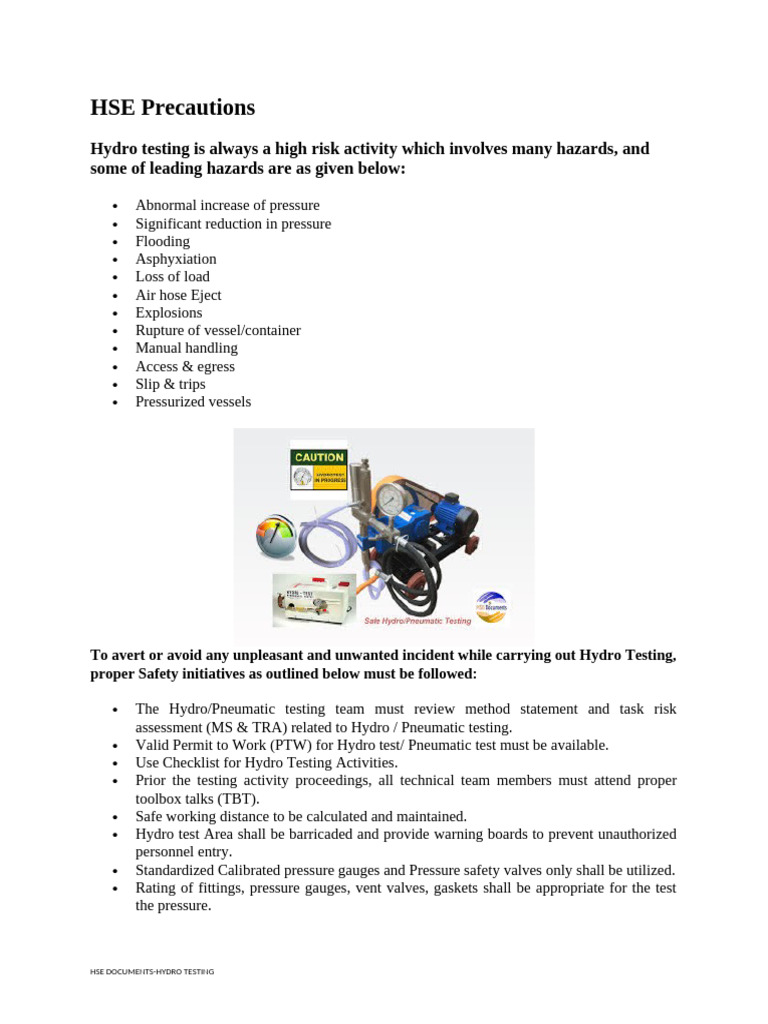 Safe HydroTesting | PDF | Safety