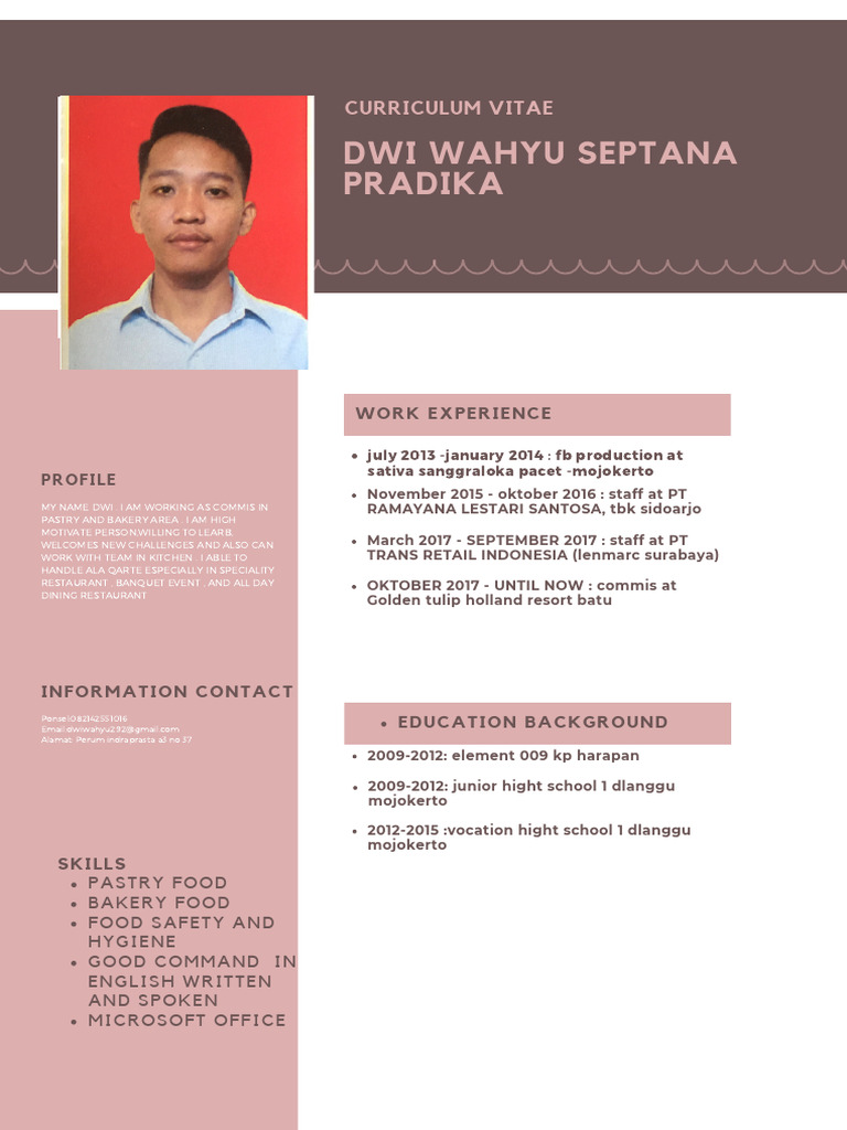 Dwi Wahyu Septana Pradika: Curriculum Vitae | PDF