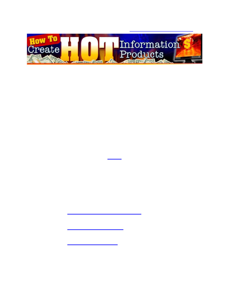 How To Create Hot Information Products: Proudly Brought To You by | PDF ...