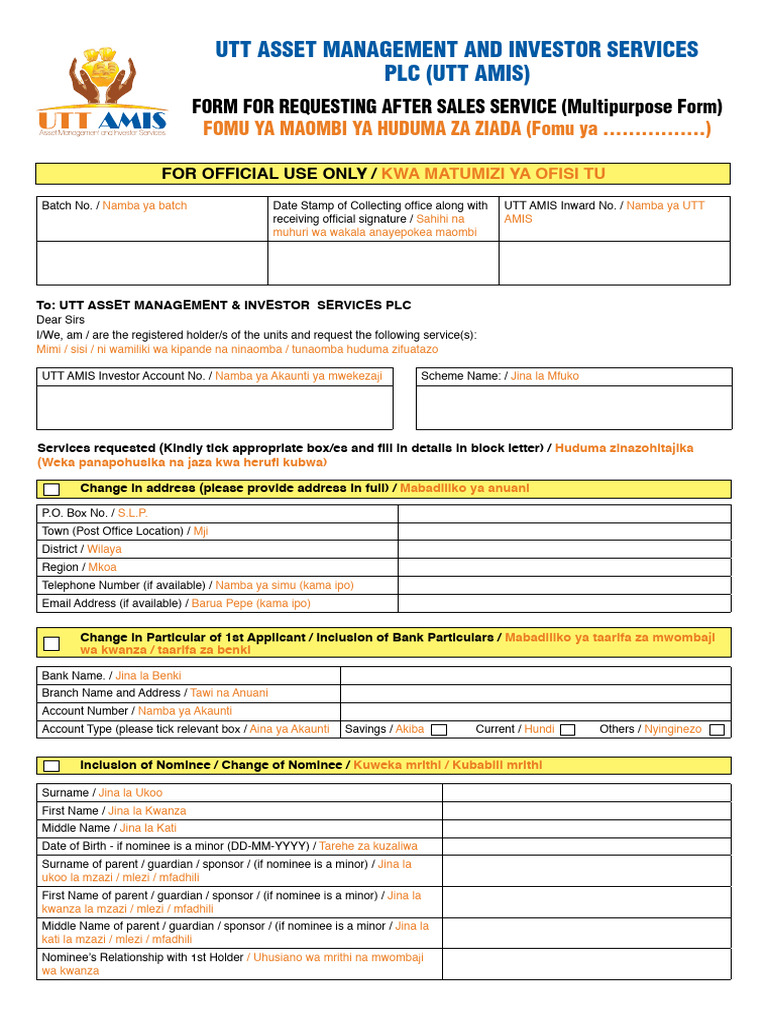Form - For - Requesting - After - Sales - Service (Multipurpose Form ...
