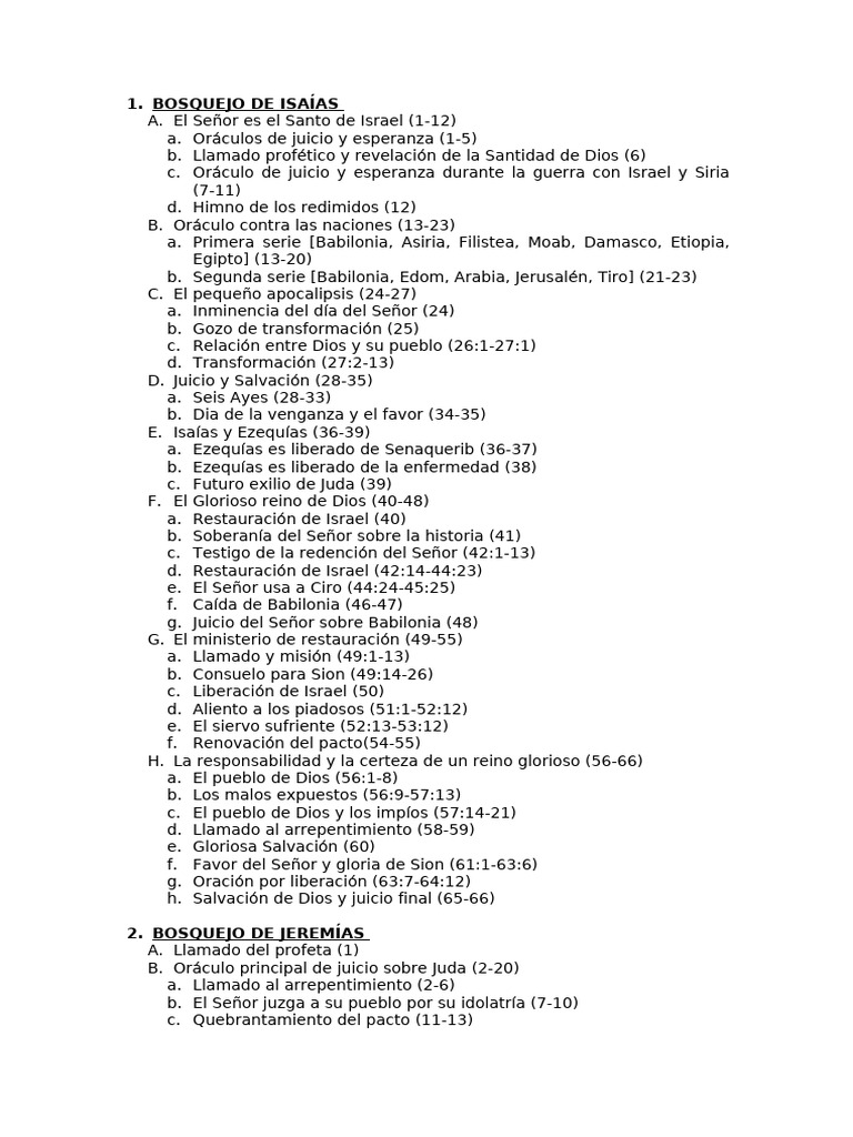 BOSQUEJO DE Los Profetas | PDF | Daniel (figura bíblica) | Jeremías