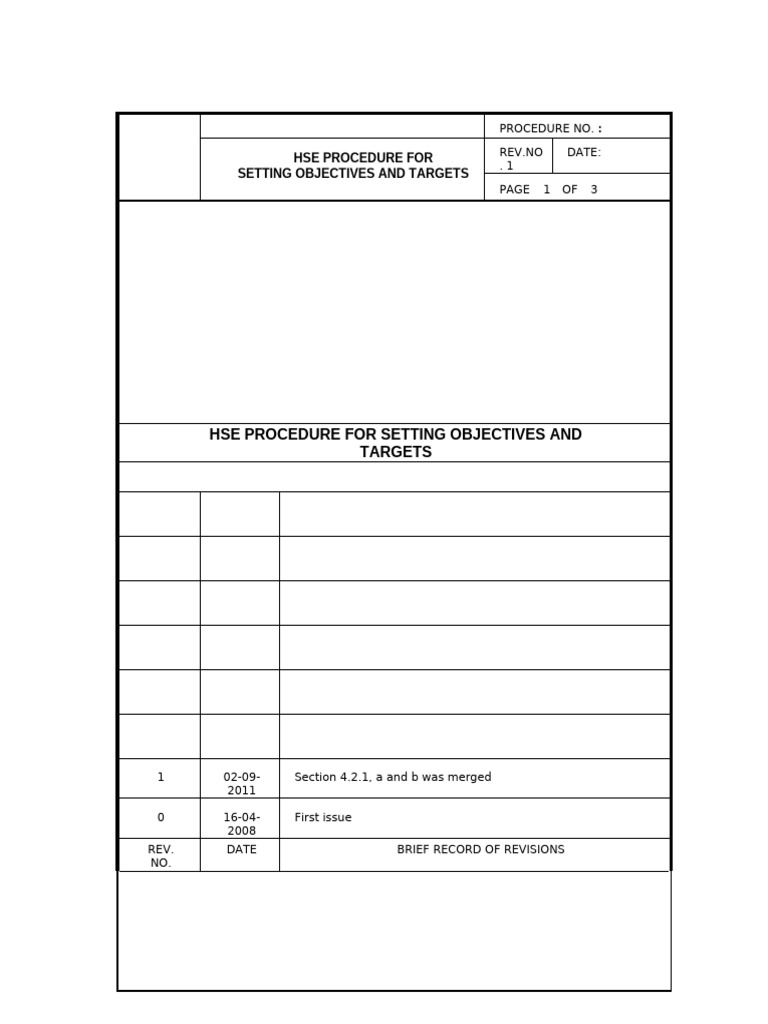 HSE Goals & Targets Guide | PDF | Risk | Safety