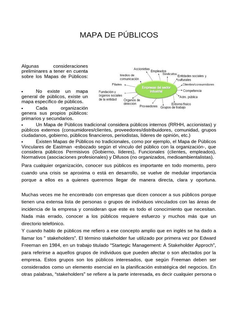 Mapa de Públicos | PDF | Business | Grupo de interés (corporativo)