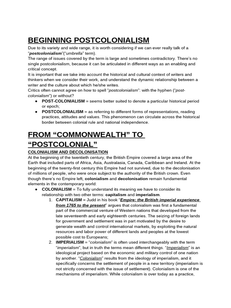Beginning Postcolonialism | PDF | Postcolonialism | British Empire