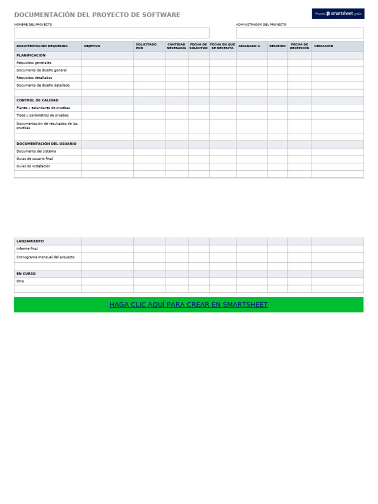 Documentación de Software de Proyectos | PDF