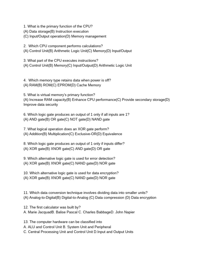 Ss2 Computer Studies Examination | PDF | Computer Data Storage | Logic Gate