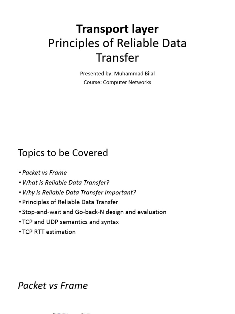 Principles of Reliable Data Transfer | PDF | Transmission Control ...