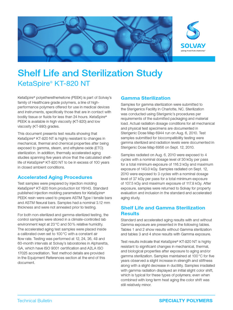 KetaSpire KT 820 Shelf Life Sterilization Study EN v1.0 | PDF ...