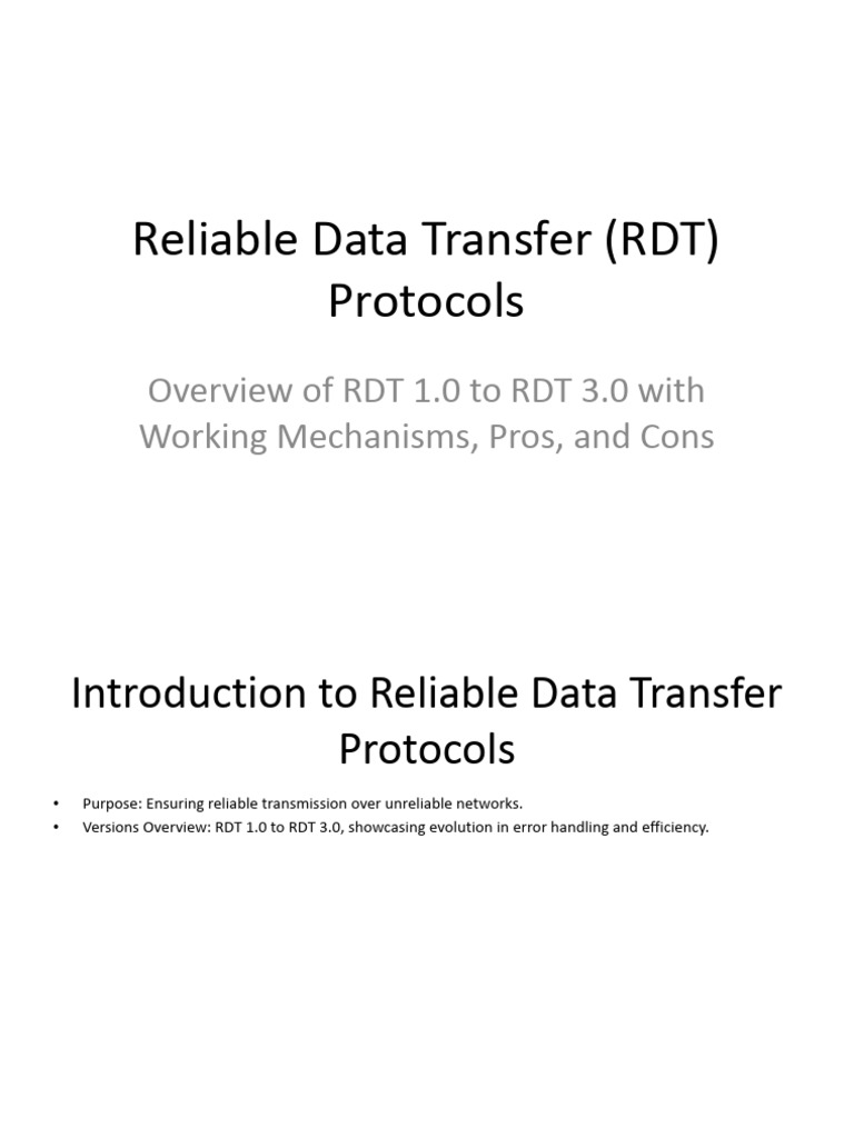 Reliable Data Transfer Protocols | PDF | Transmission Control Protocol ...
