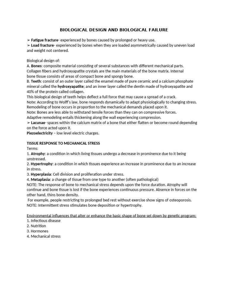 Biological Design and Biological Failure | PDF | Bone | Embryo