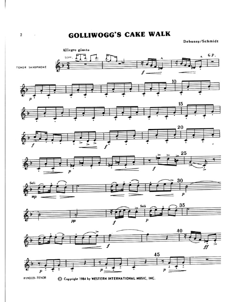 Colliwogg's Cake Walk-TENOR | PDF