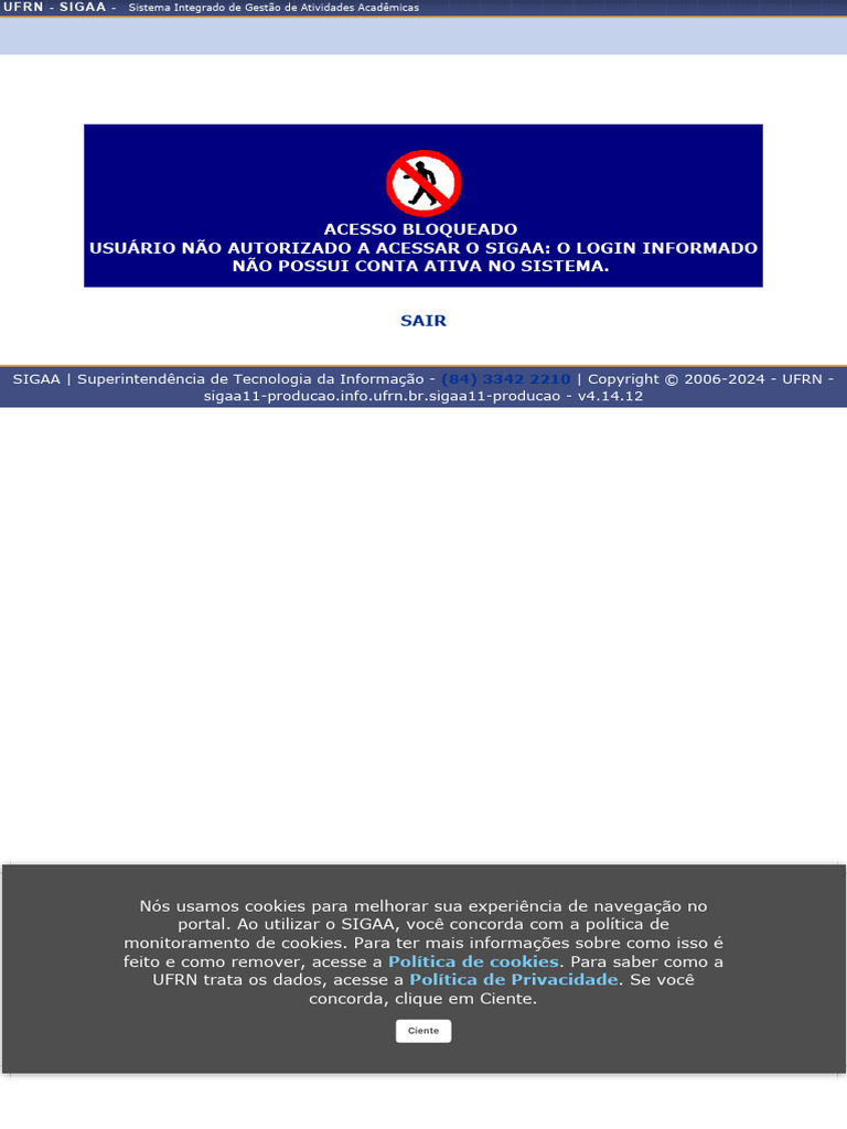SIGAA - Sistema Integrado de Gestão de Atividades Acadêmicas | PDF ...