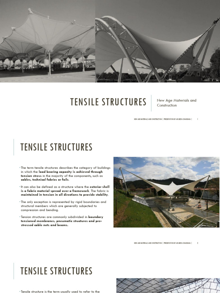 Overview of Tensile Structures | PDF | Truss | Stress (Mechanics)