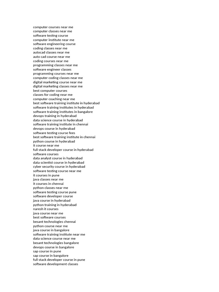 Keyword For Nareshit | PDF