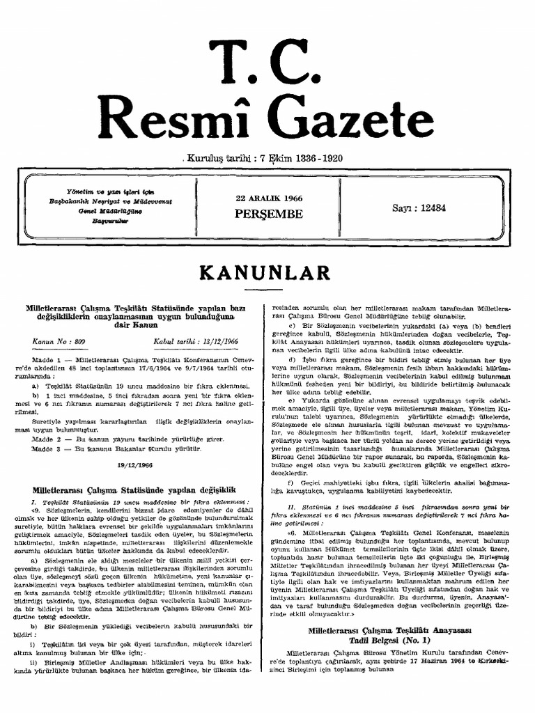 Re T.C. Smı Gazete: Kanunlar | PDF