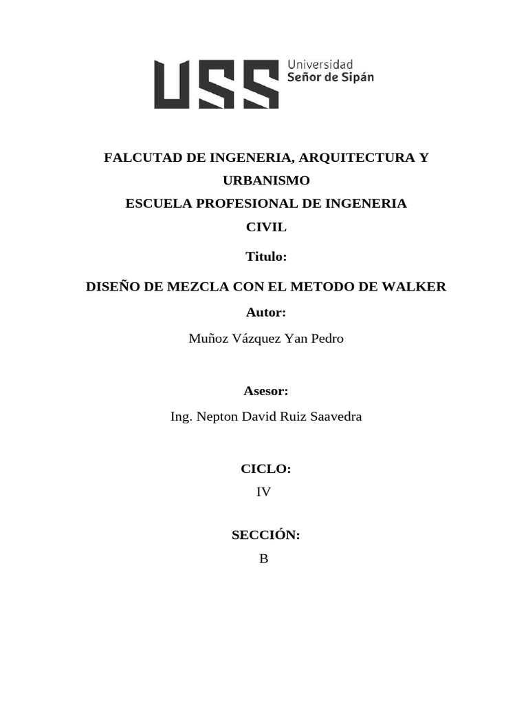 Diseño de Mezcla con Método Walker | PDF | Método científico | Diseño