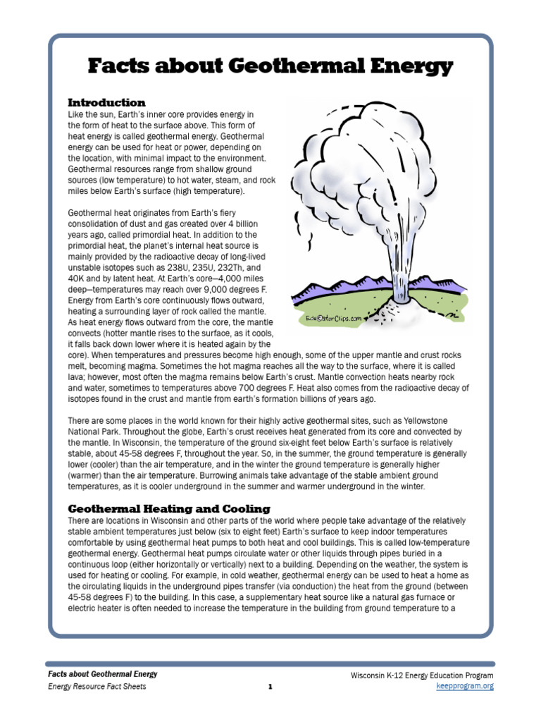 Facts About Geothermal | PDF | Geothermal Energy | Planetary Core
