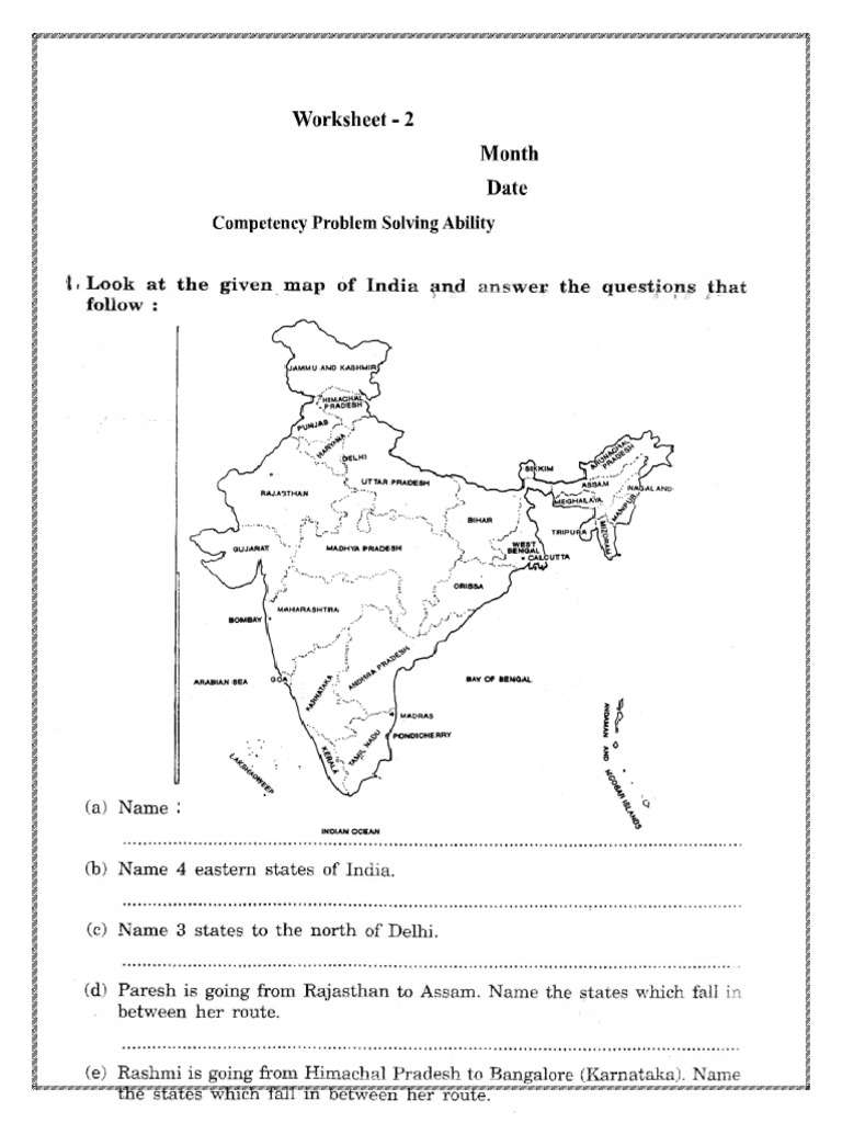 CBSE Class 5 Maths Worksheet-Mapping Your Way | PDF