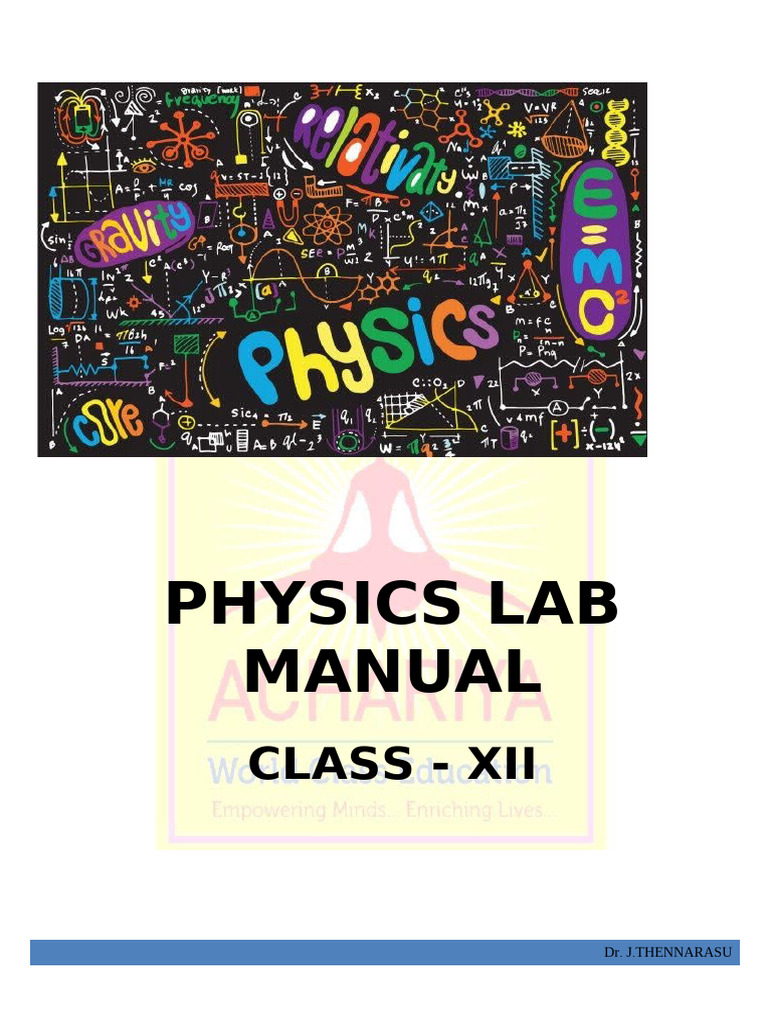 XII Physics Lab Manual Final | PDF | Voltage | Electrical Resistance And Conductance