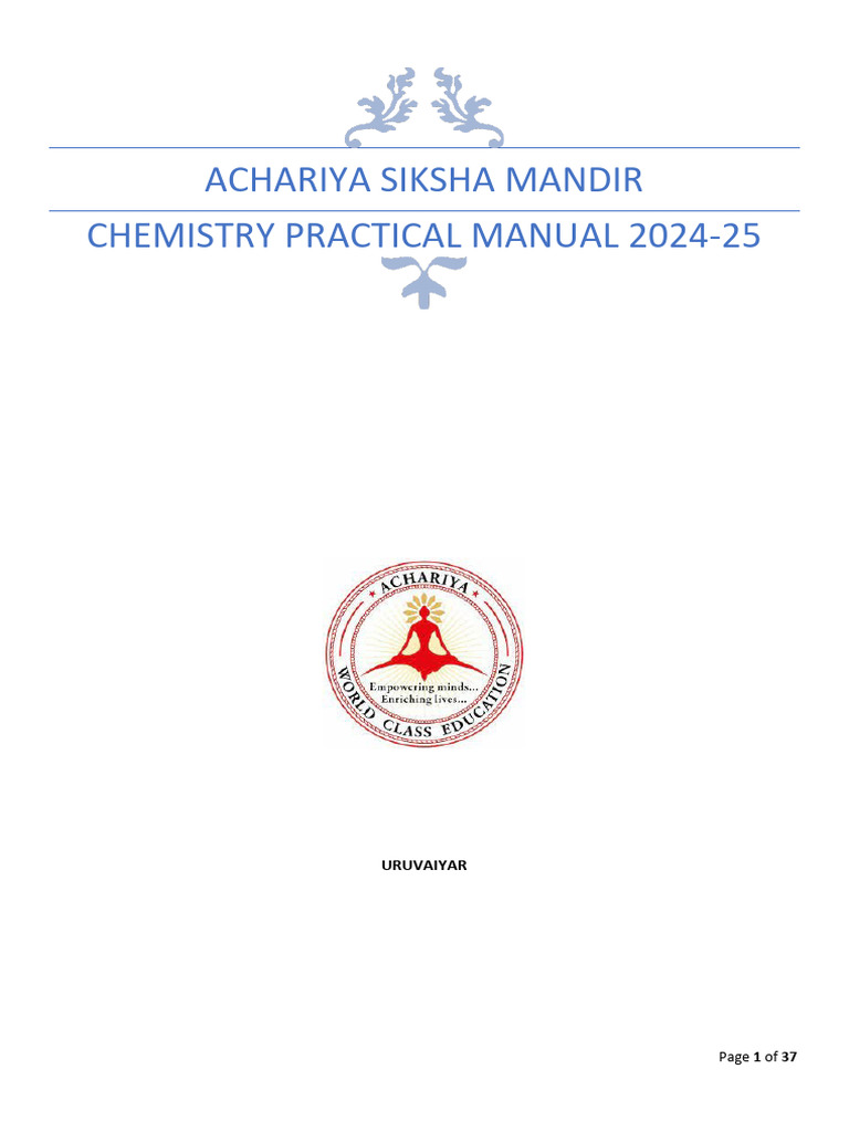 Chemistry Practical 2024-25 | PDF | Titration | Chemistry