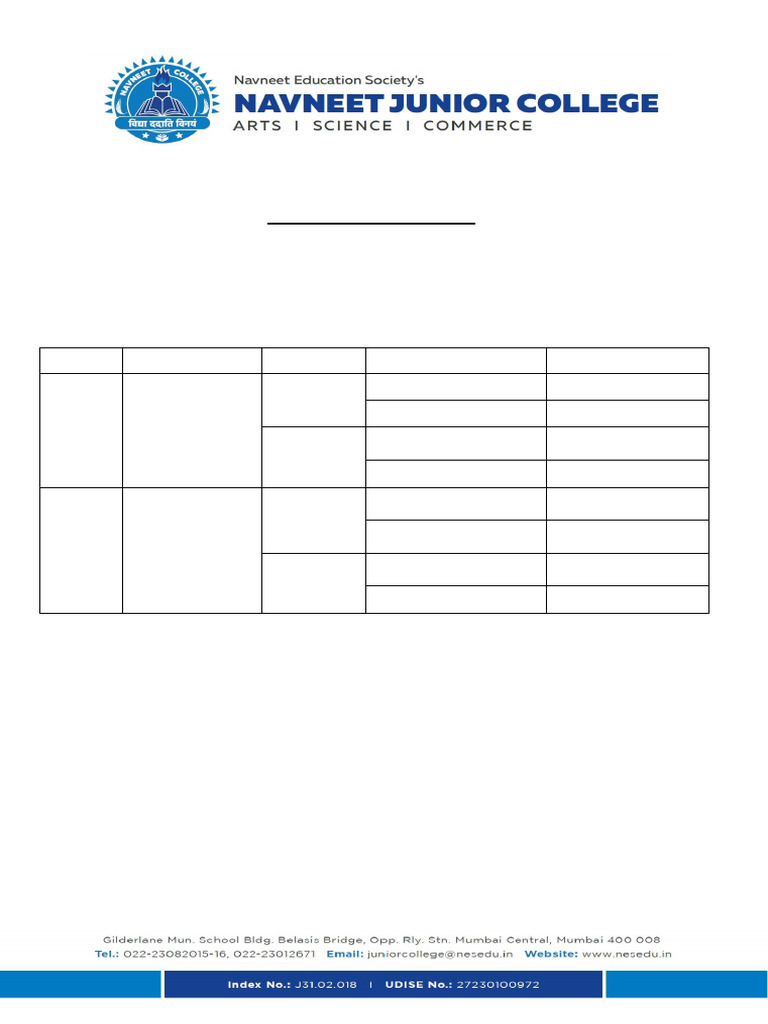 SYJC Science Exam Form Check Schedule | PDF