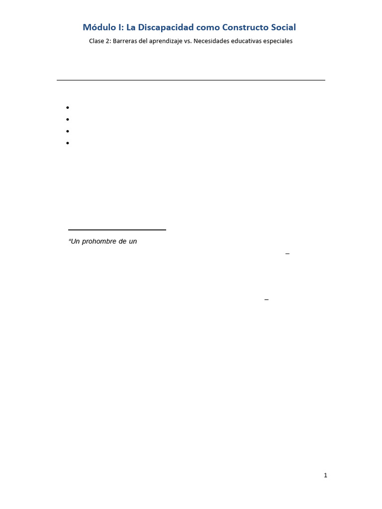 Módulo 1 - Clase 2 | PDF | Invalidez | Inclusión (Educación)