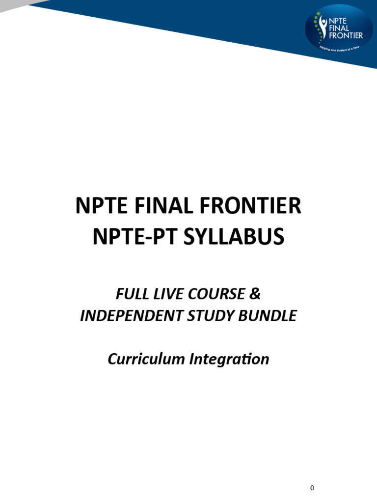 NPTE PT Syllabus NPTEFF 2 | PDF | Nerve | Physical Therapy