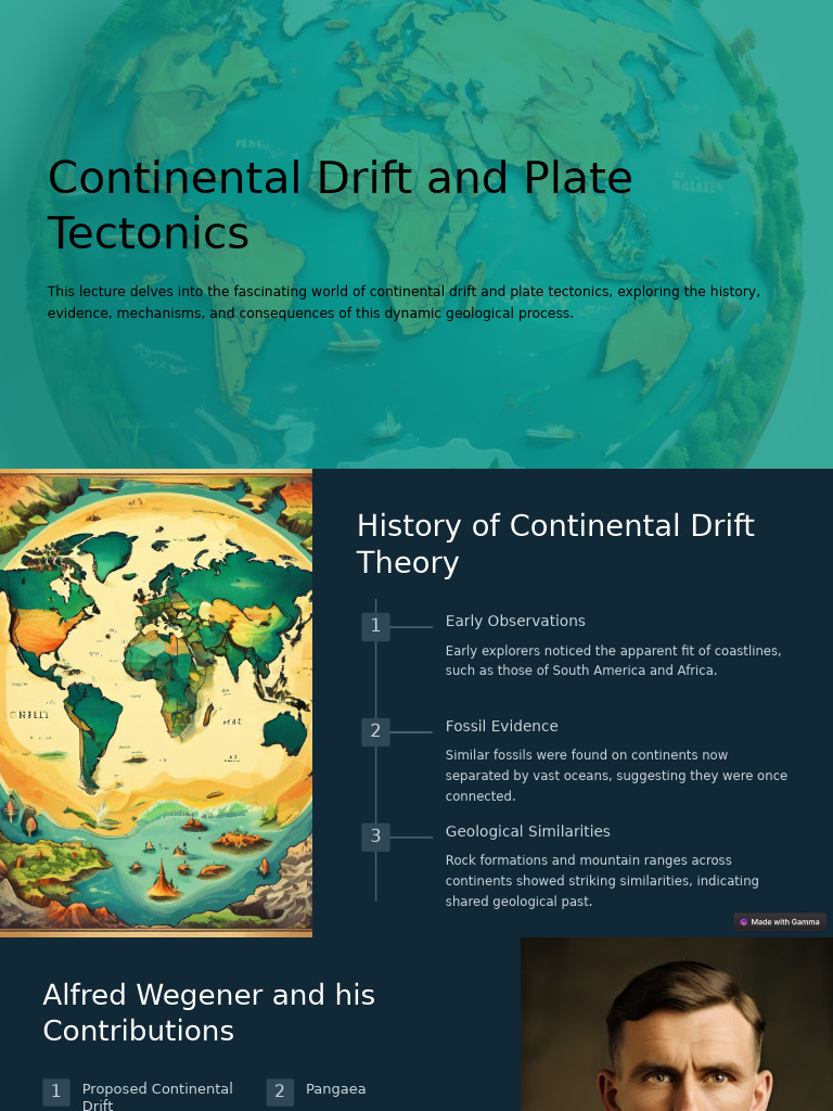 Continental Drift & Plate Tectonics | PDF | Plate Tectonics | Volcano