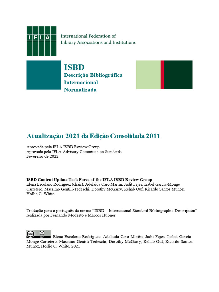 Isbd Consolidada em Português | PDF | Catalogação e classificação de ...