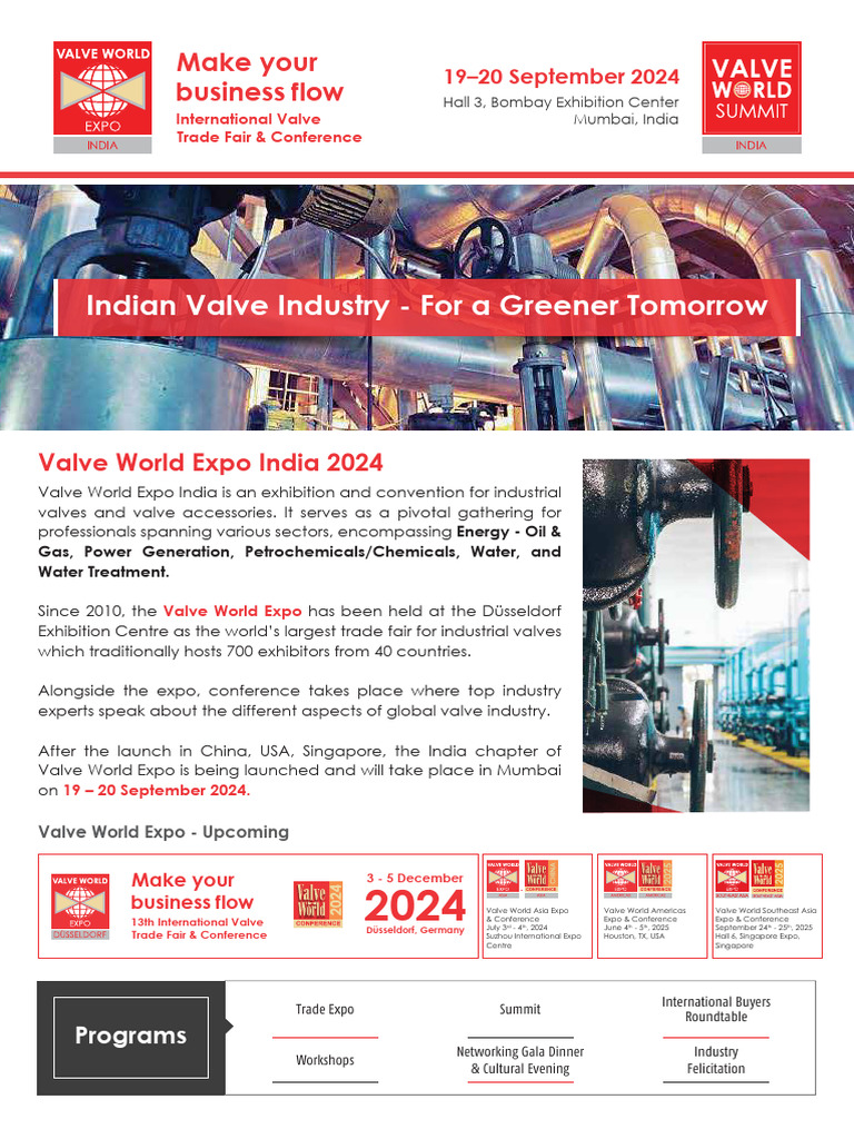 Valve World Expo India 2024 Overview | PDF | Valve