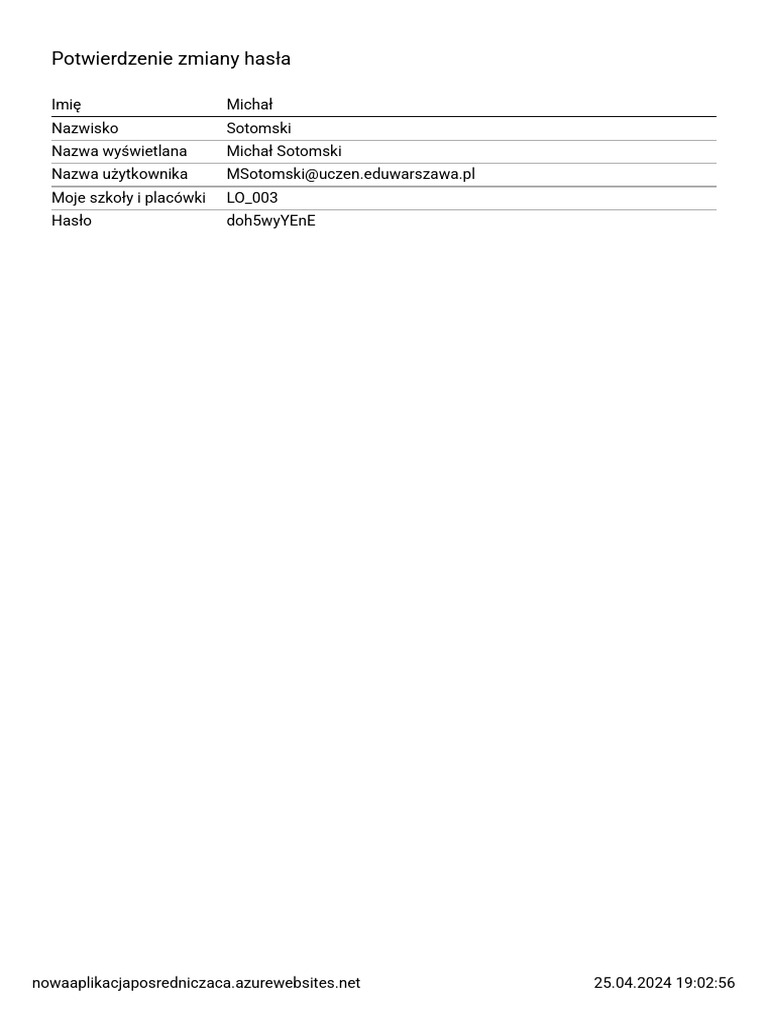 Reset Hasla Potwierdzenie | PDF