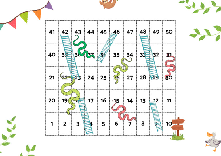 Snakes and Ladders Board Game A4 | PDF